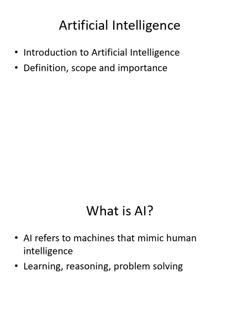 Artificial Intelligence: Introduction To Artificial Intelligence ...