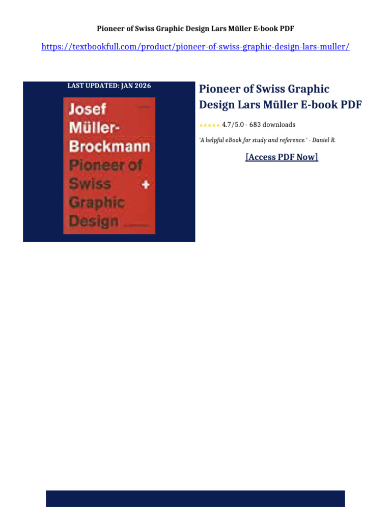 Pioneer of Swiss Graphic Design Lars Müller eBook with extra chapters ...