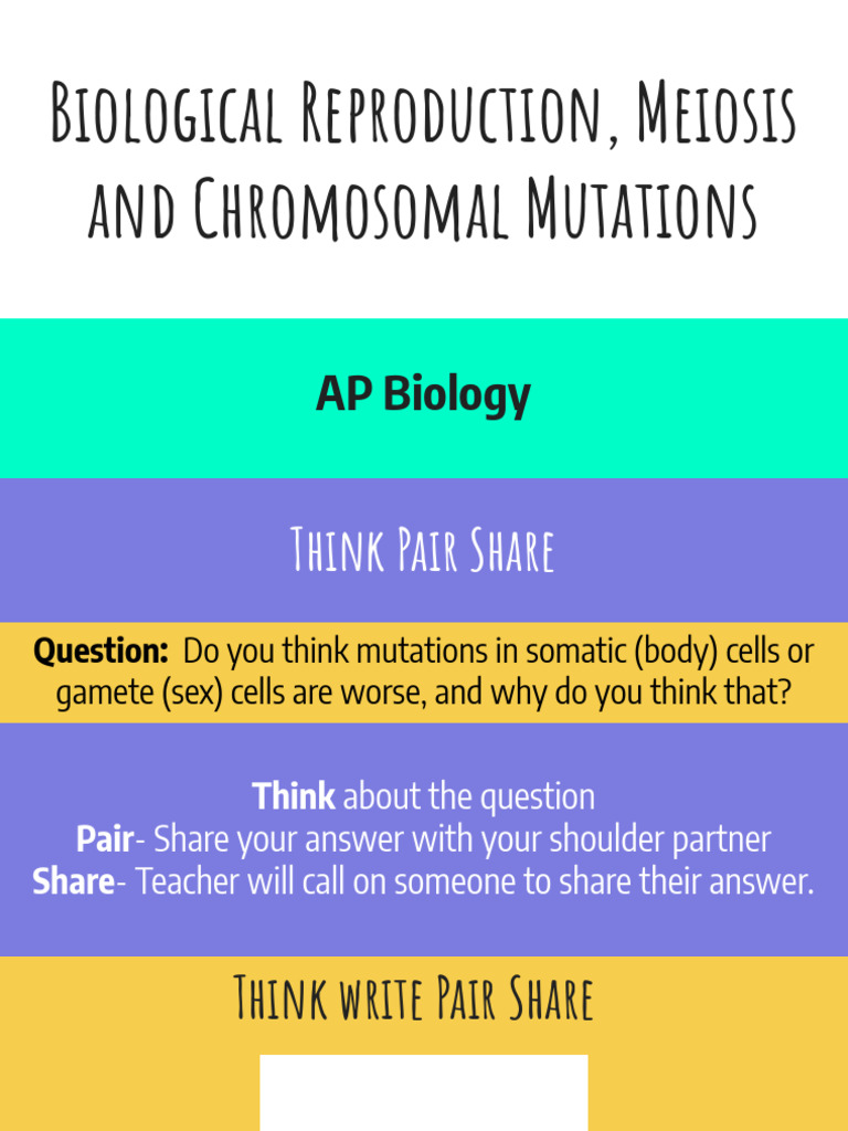 Biological Reproduction, Meiosis and Chromosomal Mutations Presentation ...