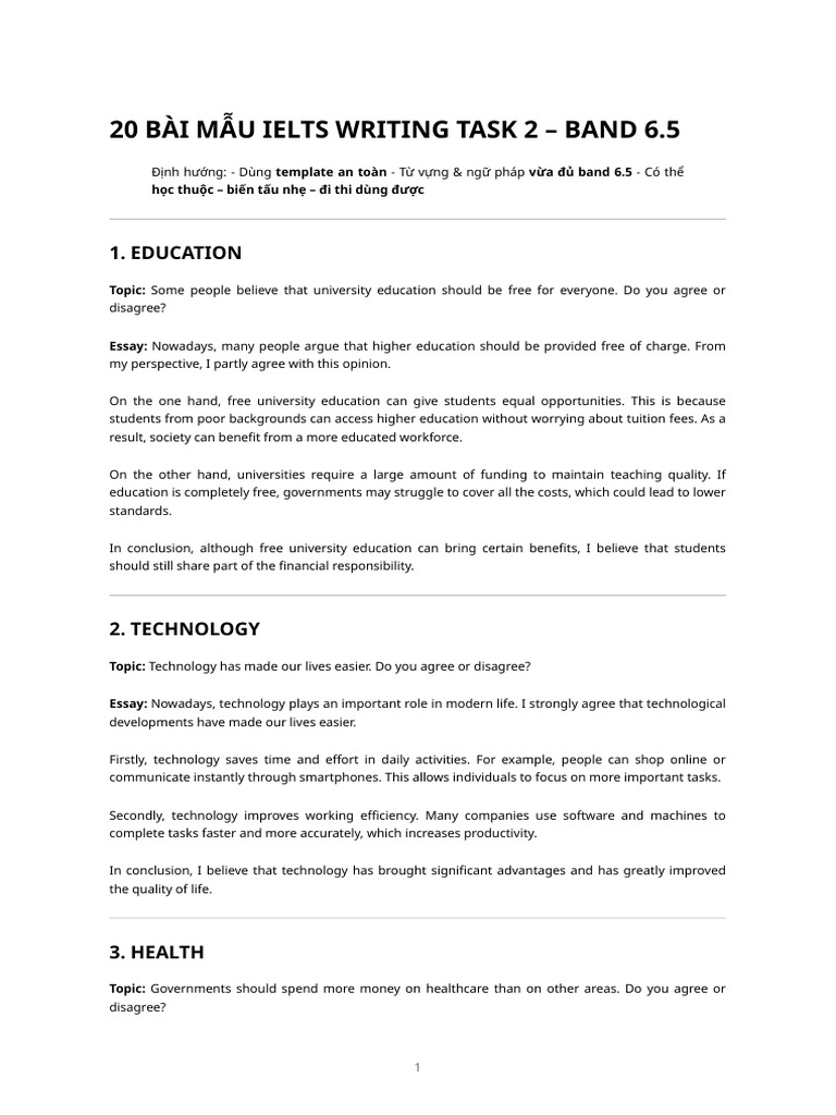 20 Ielts Writing Task 2 Sample Essays - Band 6 | PDF | Transport ...