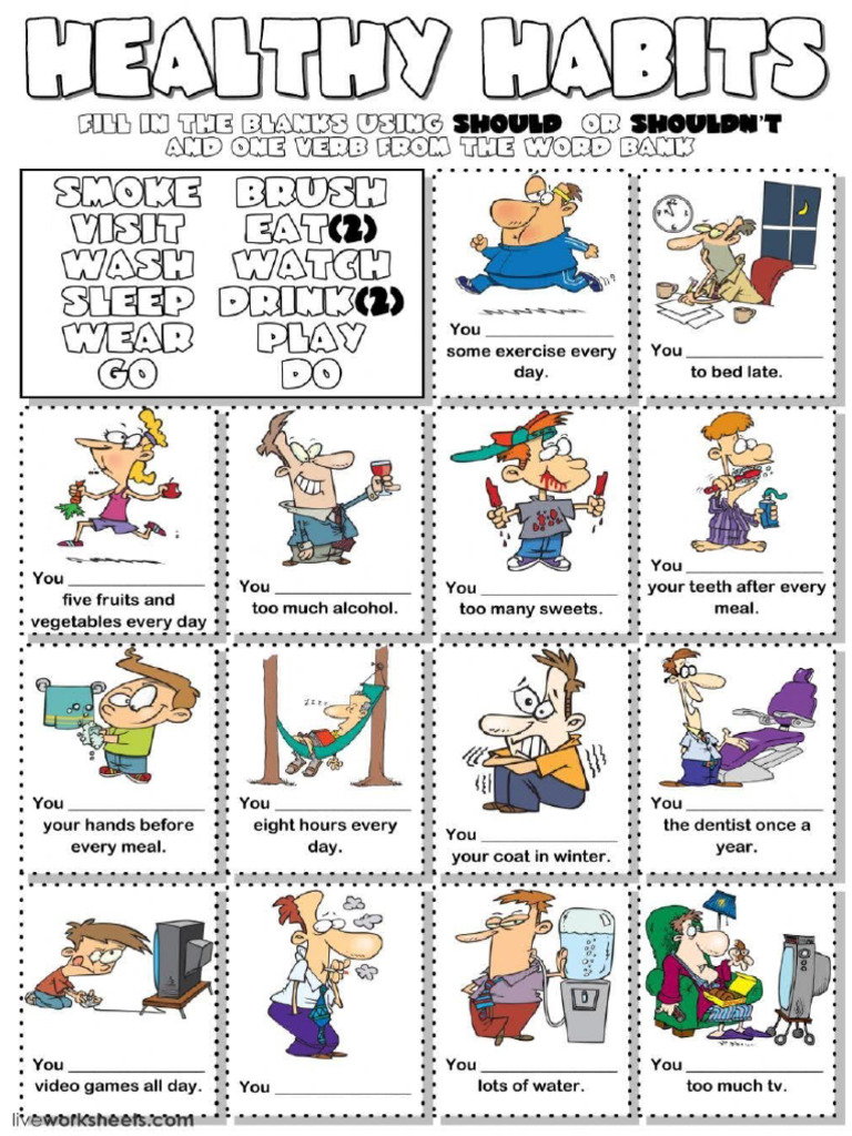 Worksheets Habits Health | PDF