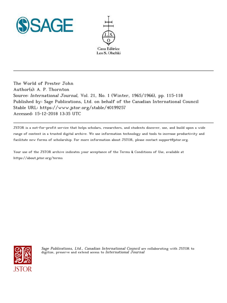 The World of Prester John 1965-66 | PDF