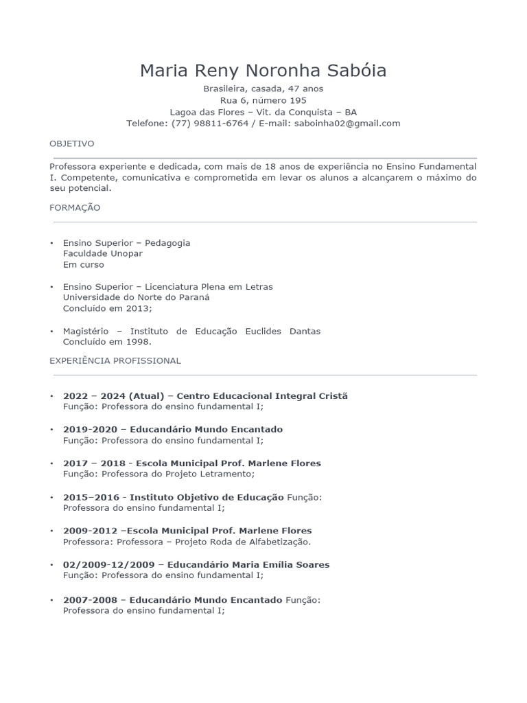 Curriculo Reny | PDF