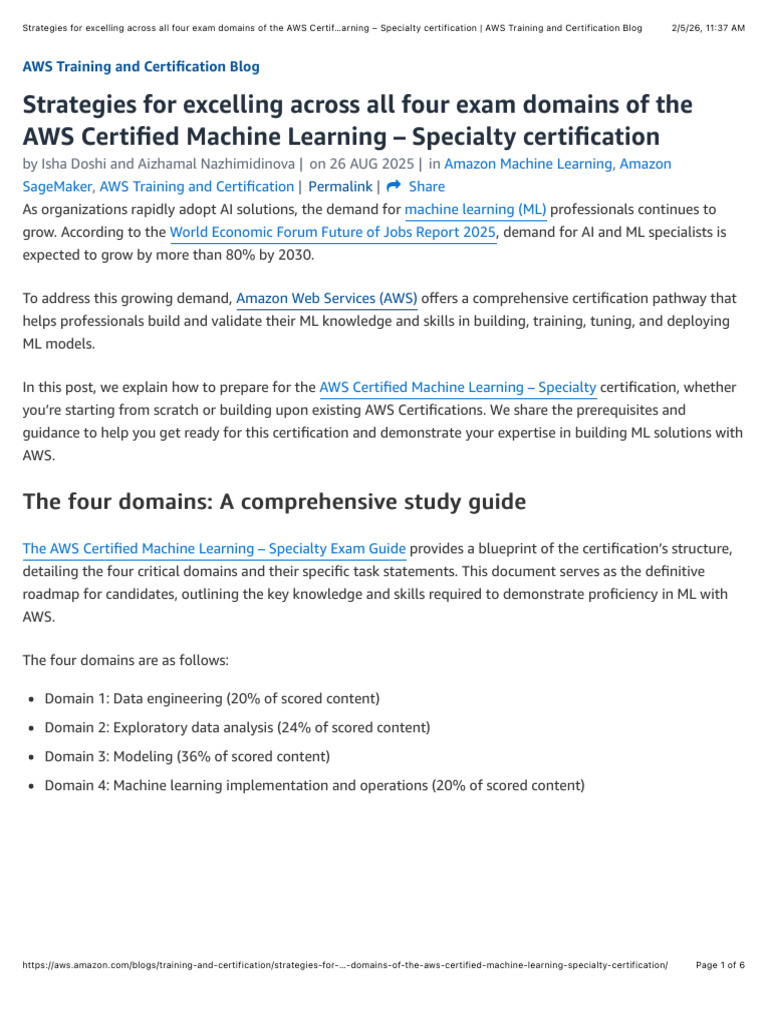 Strategies for Excelling Across All Four Exam Domains of the AWS ...