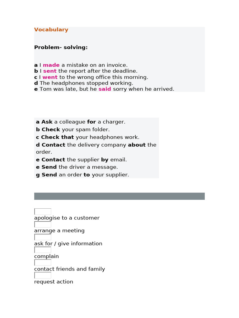 Vocabulary Problem - Solving | PDF