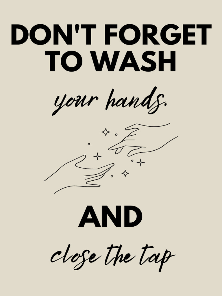 Bathroom Close the Tap Poster - Canva | PDF