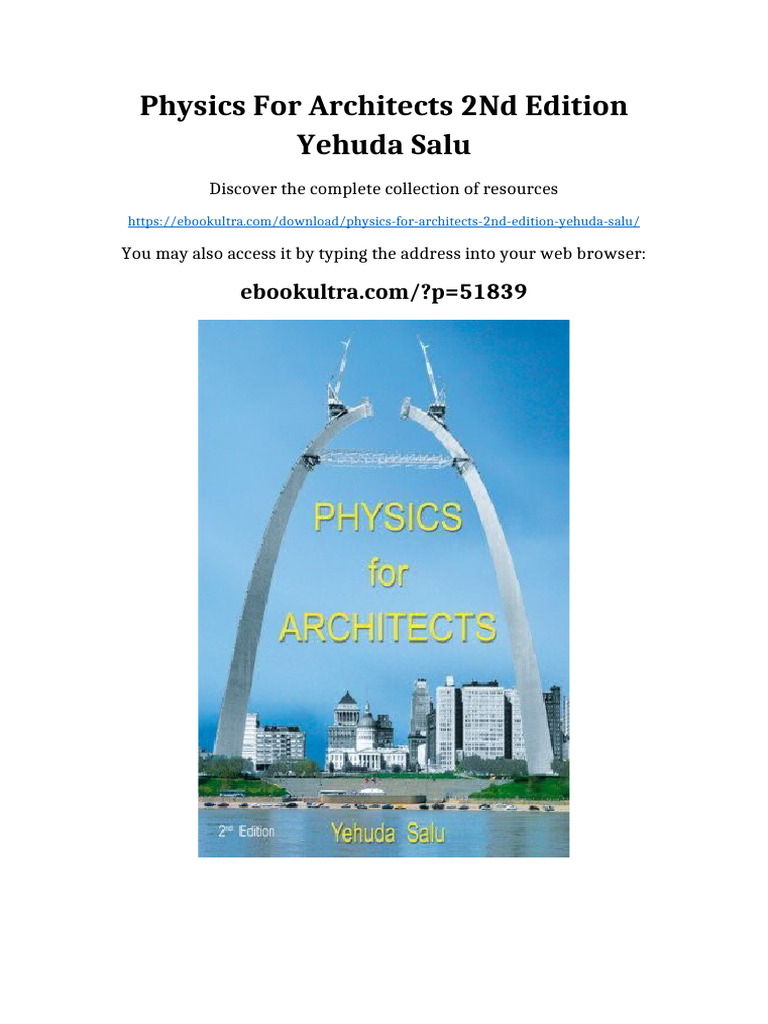 Physics For Architects 2nd Edition Yehuda Salu Updated 2025 | PDF ...