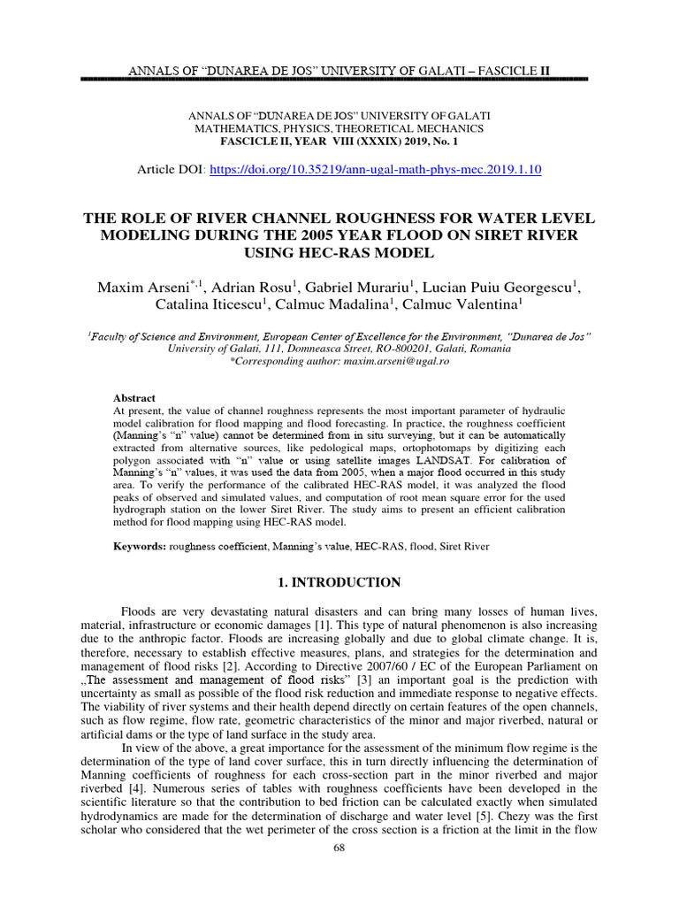 The Role of River Channel Roughness For | PDF | Flood | Earth Sciences