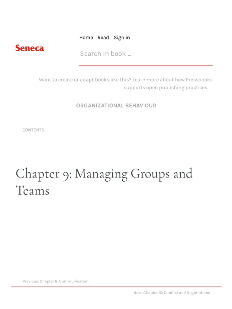 Chapter 9- Managing Groups and Teams | PDF