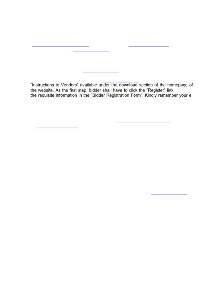General Instruction to Bidders for E-tendering | PDF