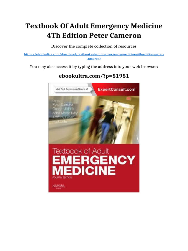 Textbook of Adult Emergency Medicine 4th Edition Peter Cameron All ...