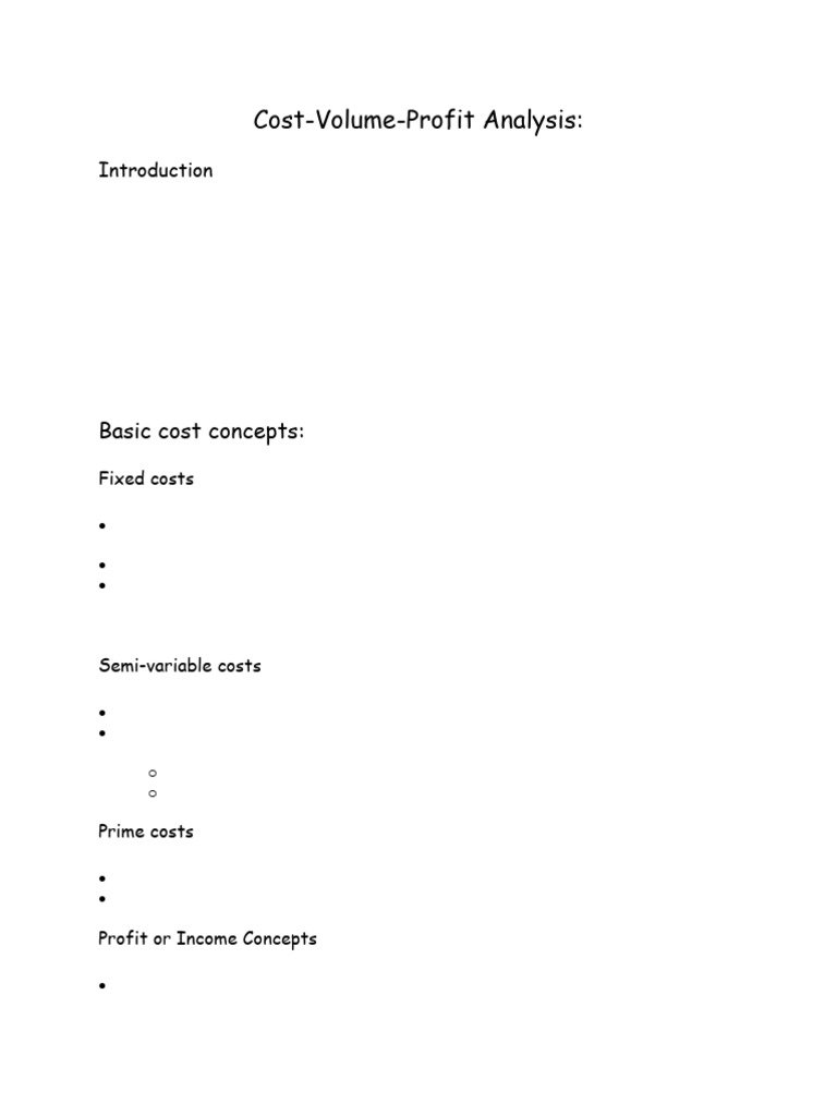 Cost Volume Profit Analysis | PDF | Gross Margin | Business Economics