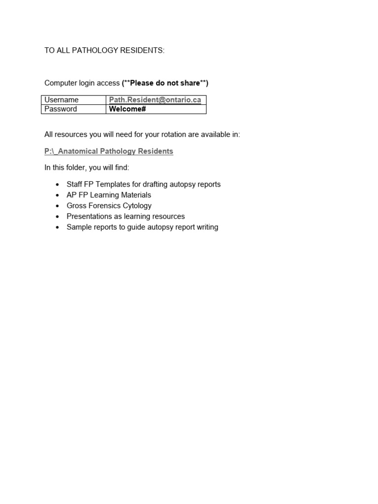 Path - Resident@ontario - Ca: ( Please Do Not Share ) Welcome# | PDF
