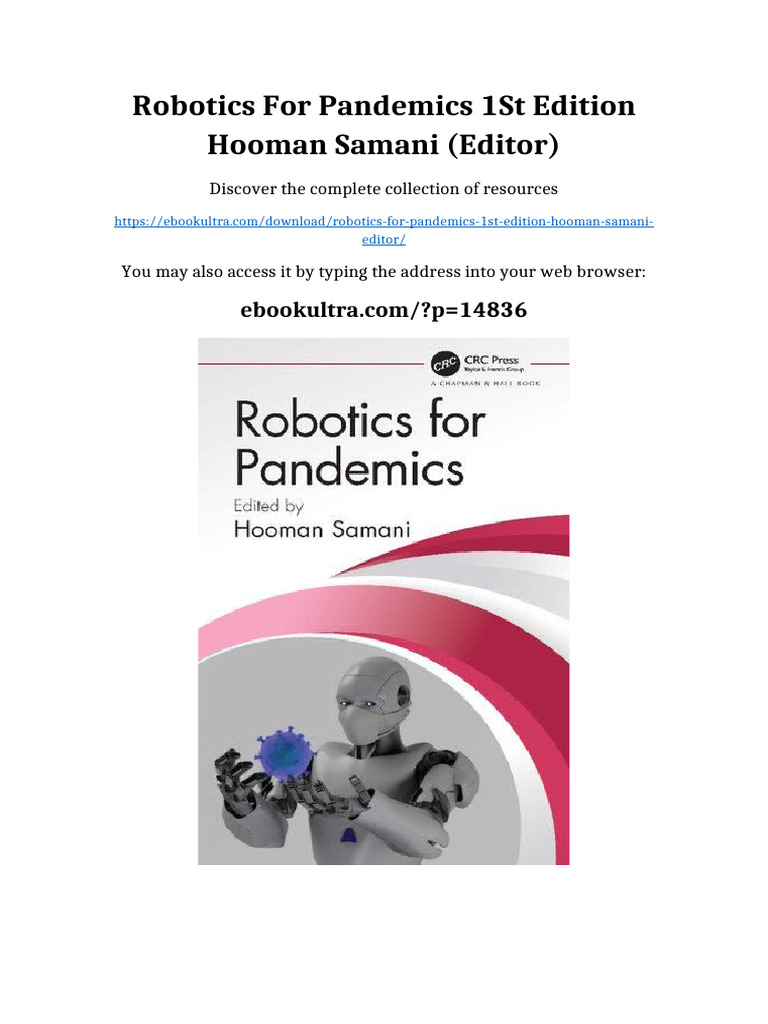 Robotics for Pandemics 1st Edition Hooman Samani (Editor) full | PDF ...