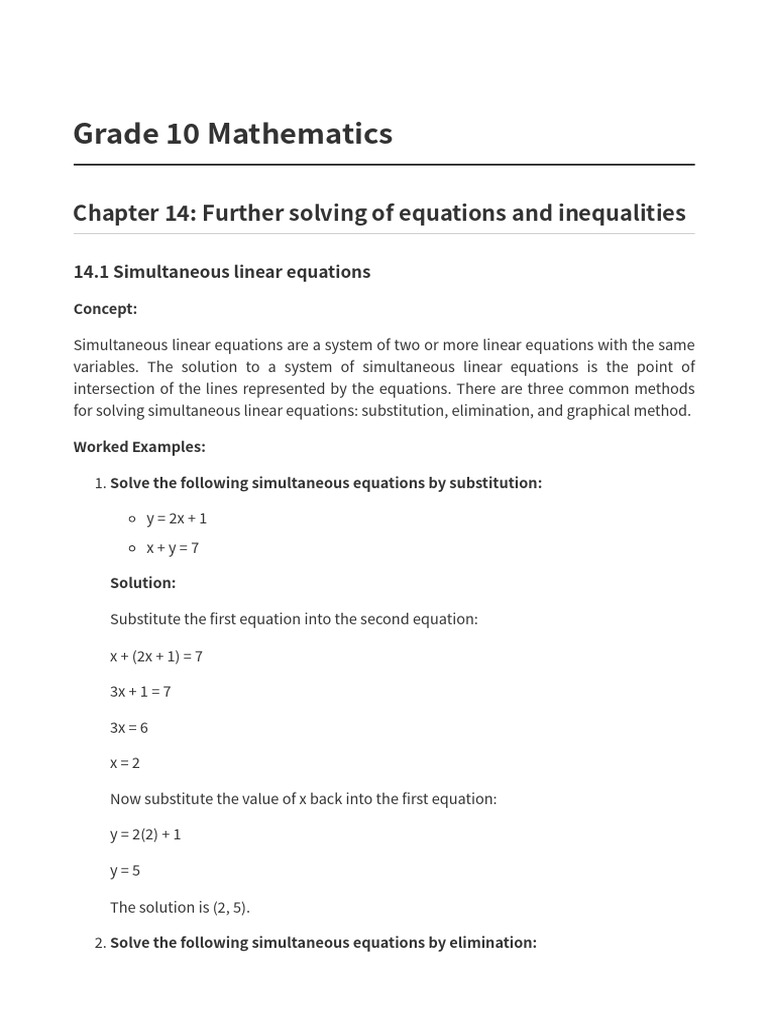Grade 10 Mathematics | PDF | Factorization | Quadratic Equation