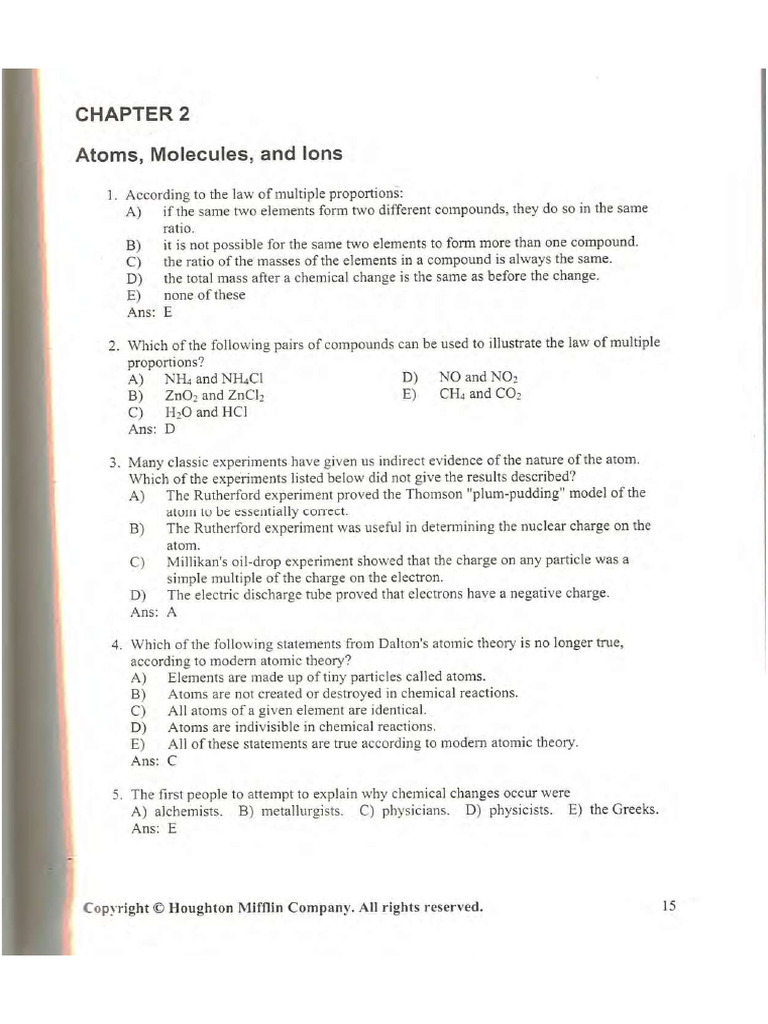 Chemistry Chapter 02 | PDF