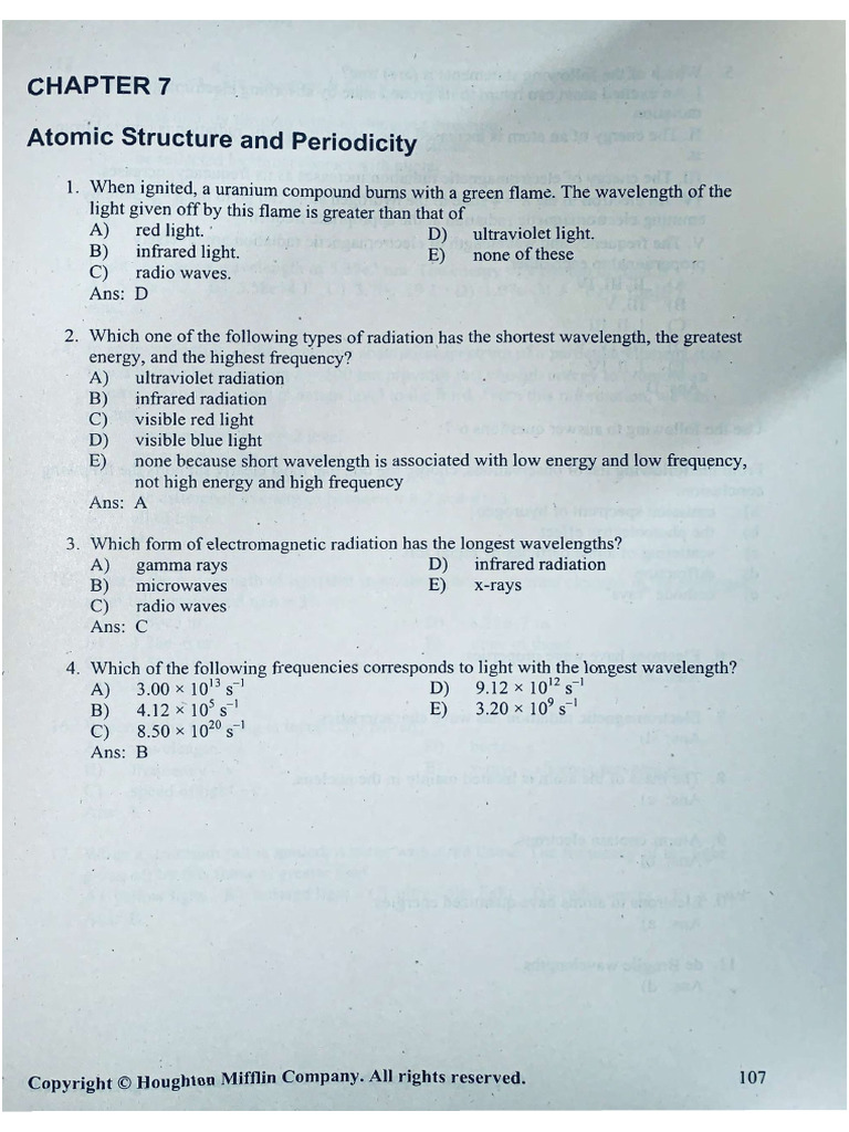 Chemistry Chapter 07 | PDF