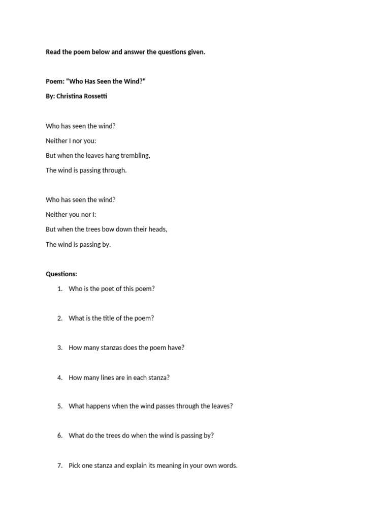 Poetry Handout Lesson 1 | PDF