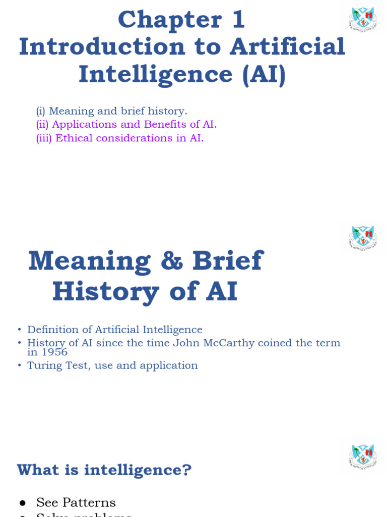 G9 - AI1. Introduction To Artificial Intelligence (AI) - RK | PDF ...