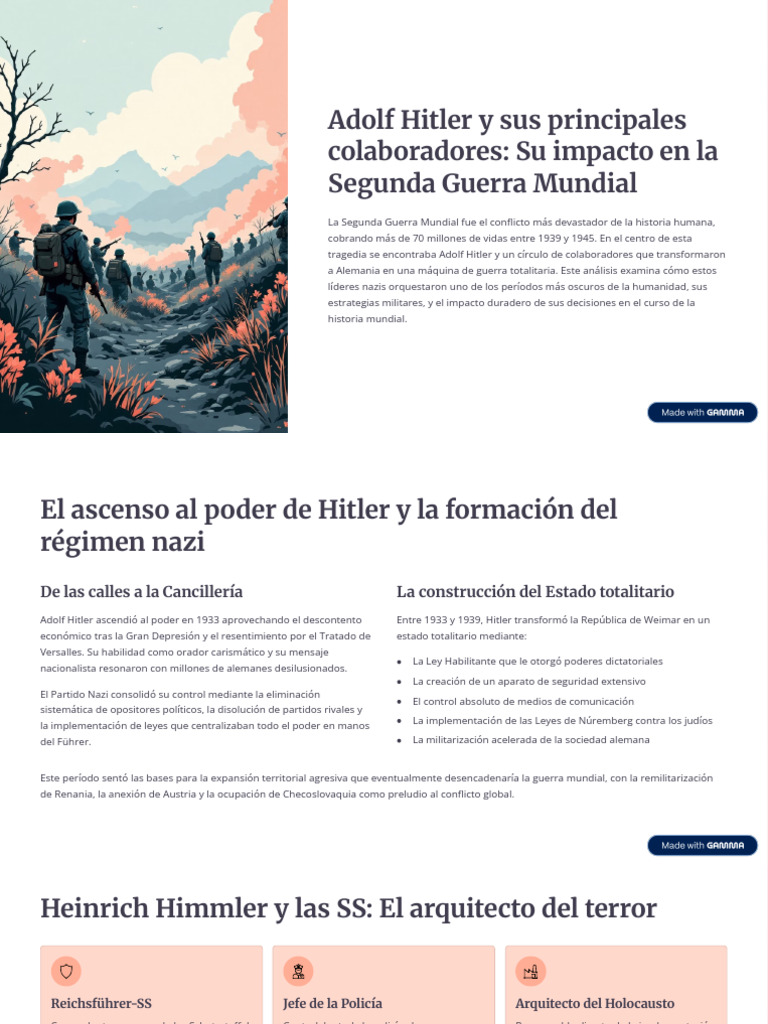 Adolf Hitler y Sus Principales Colaboradores Su Impacto en La Segunda ...