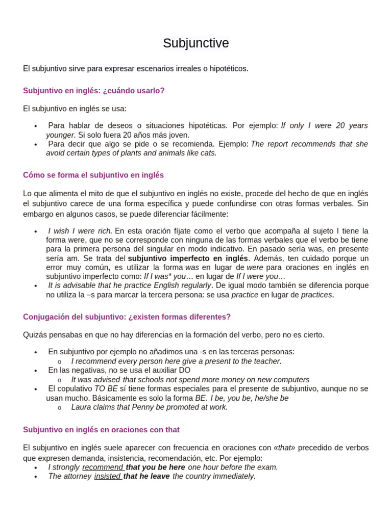 2 Subjunctive | PDF | Verbo | Conjugación gramatical