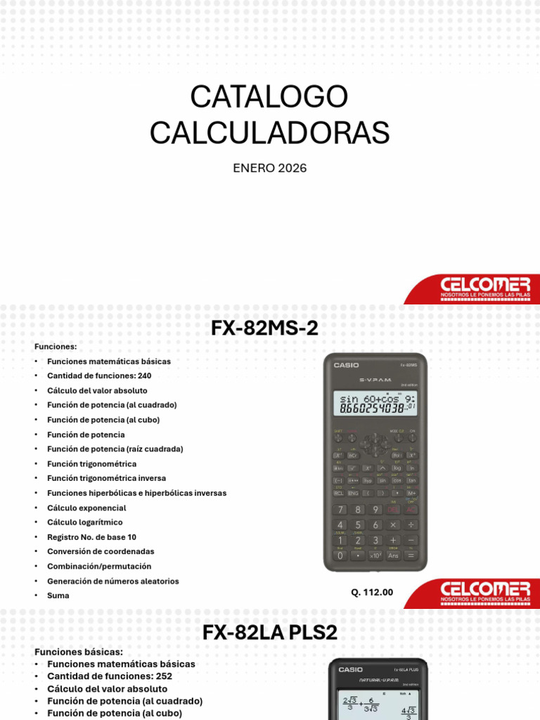 Catalogo de Calculadoras Casio-1 | PDF | Exponenciación | Funcion ...