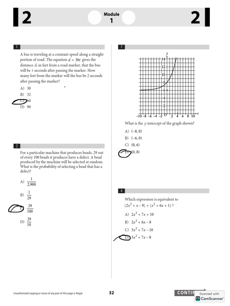 Sat Practice Test 8 Digital(1) | PDF | Angle | Mathematics