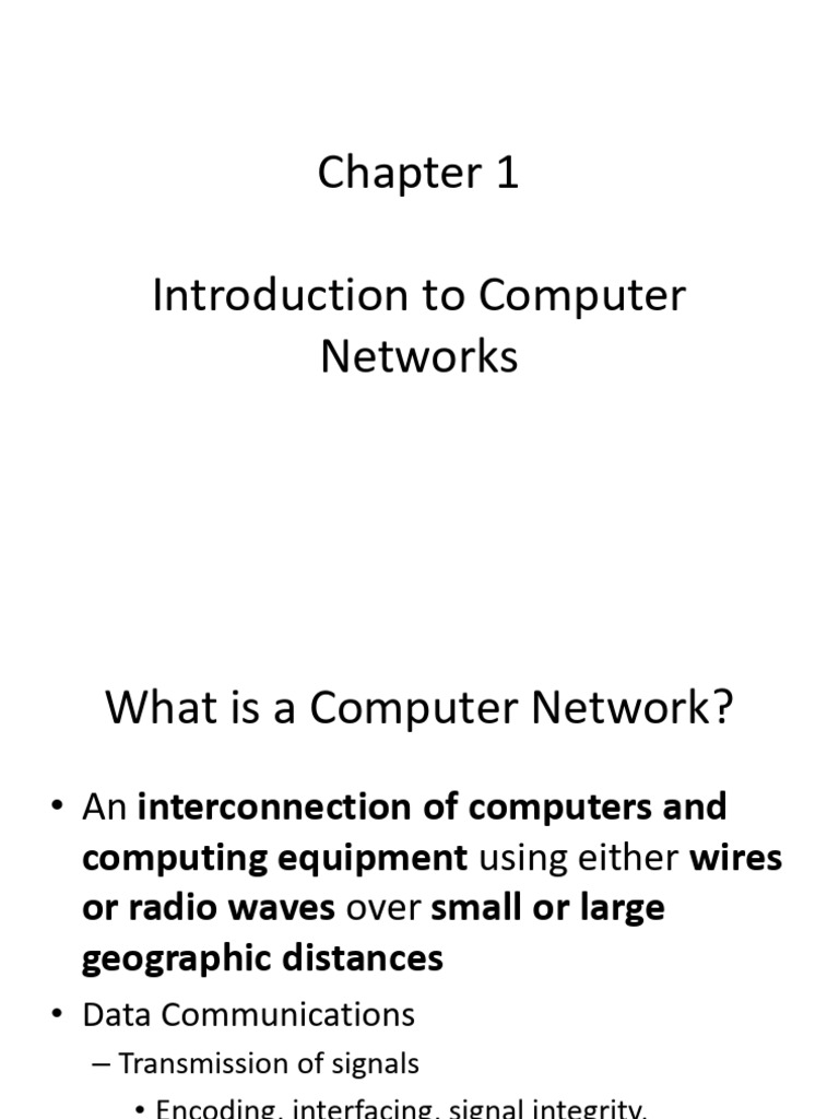 Chapter 1 Introduction To Computer Networks | PDF | Computer Network ...