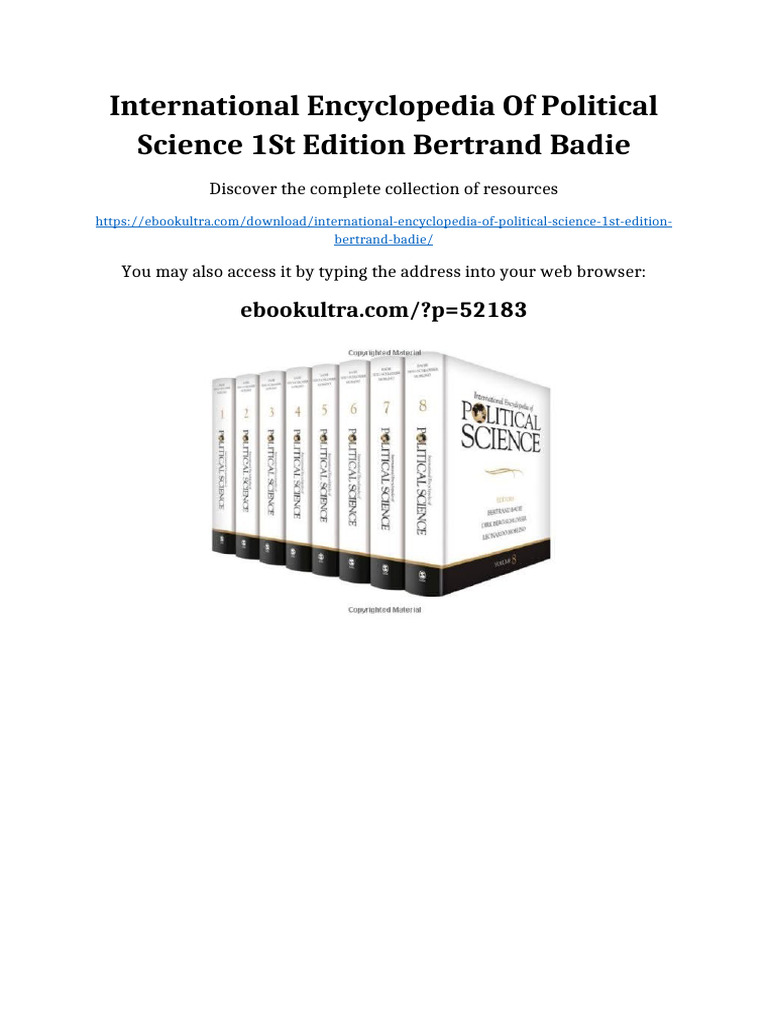 International Encyclopedia of Political Science 1st Edition Bertrand ...