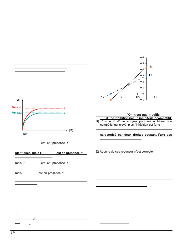 Examen de Rattrapage - Enzymologie Et Métabolisme 2024 - Corrigé | PDF ...