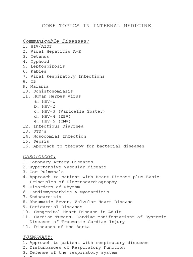 Core Topics in Internal Medicine | Download Free PDF | Arthritis | Heart