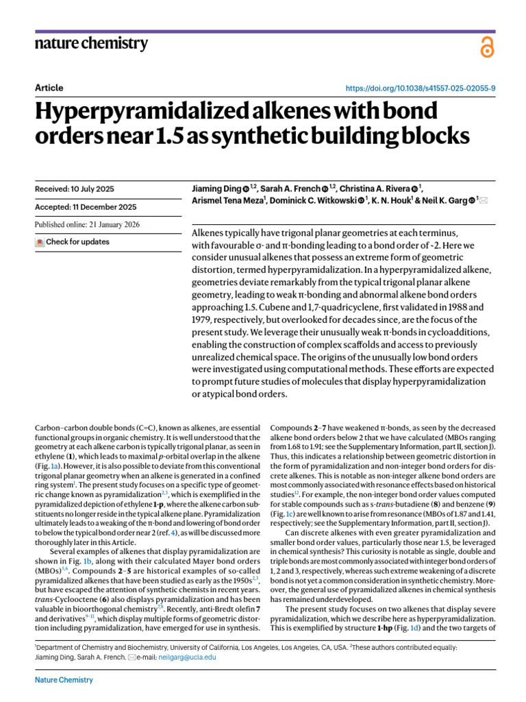 Cubene | PDF | Alkene | Chemical Bond