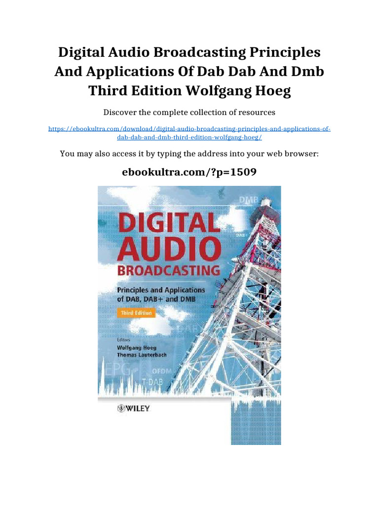 Digital Audio Broadcasting Principles and Applications of DAB DAB and ...