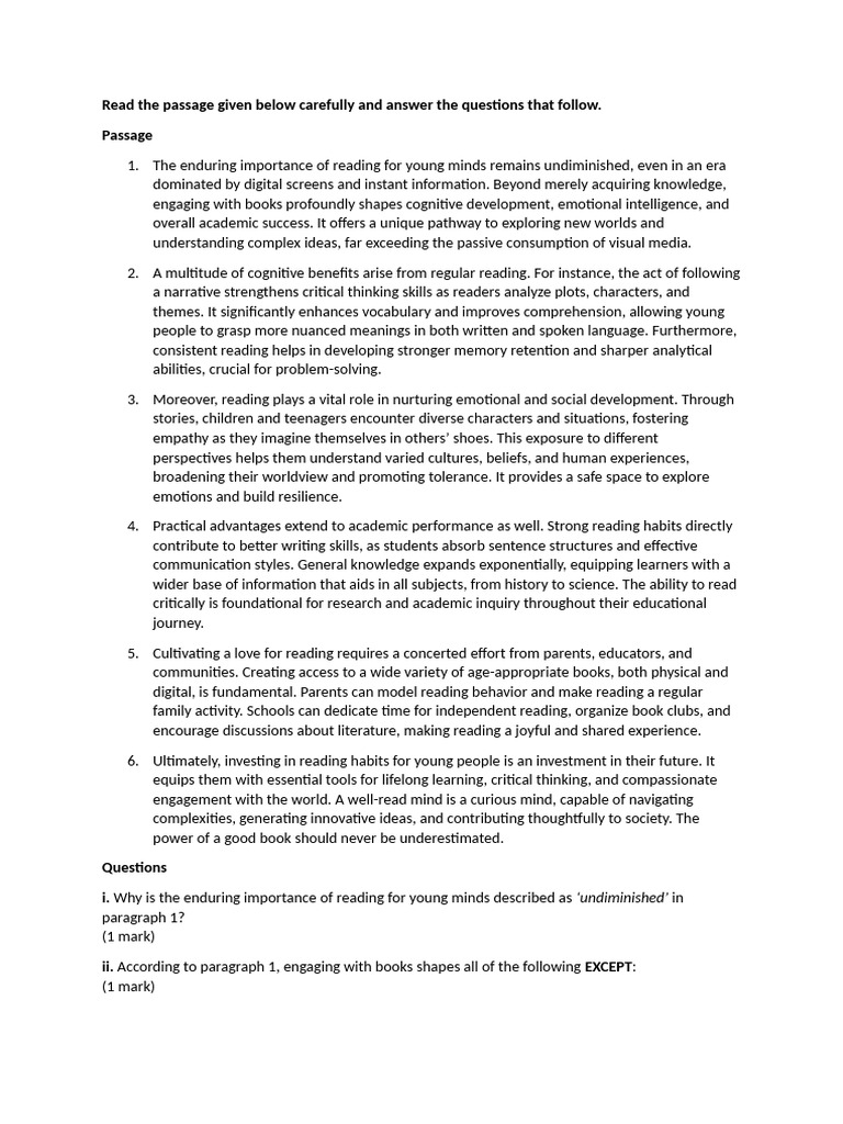 Practice Reading Passage 10 | PDF | Cognition | Cognitive Science