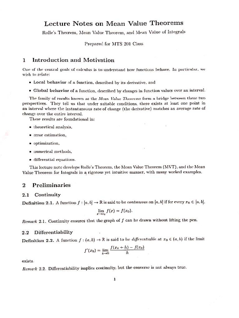 Rolle's theorem | PDF