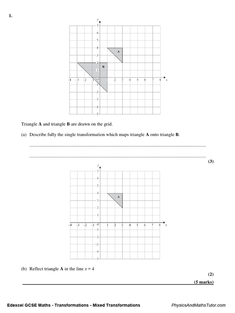 Transformations - Mixed Transformations QP | PDF | Shape | Chess Theory