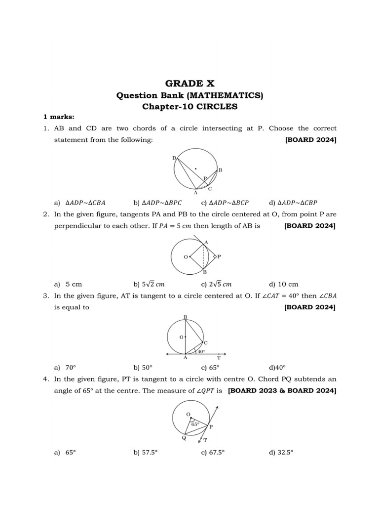 Chapter - 10 Circles | PDF