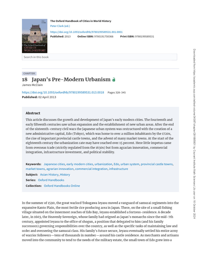 Early Modern Japanese Cities | PDF | Samurai
