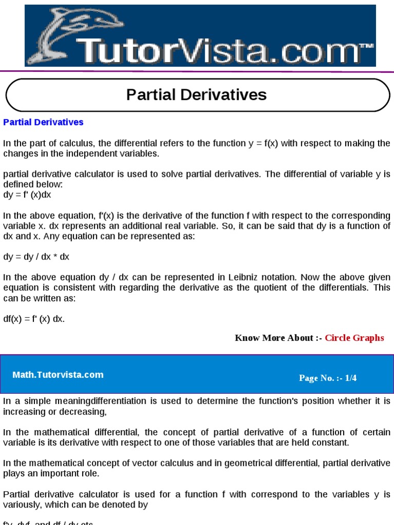 Partial Derivatives | PDF