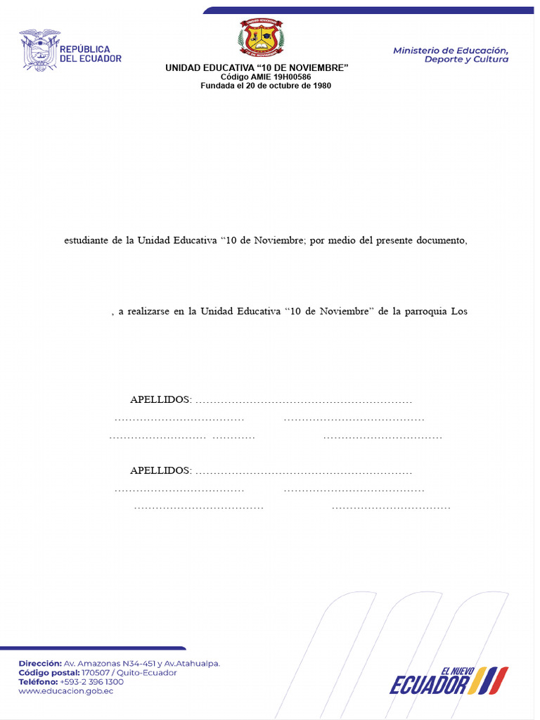 Autorización Programa High School | PDF