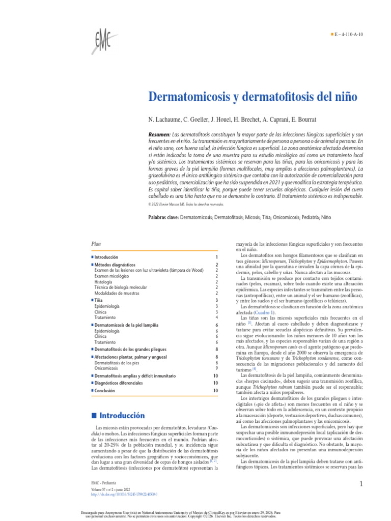 Dermatomicosis y Dermatofitosis Del Nino | PDF | Ciencias de la Salud ...