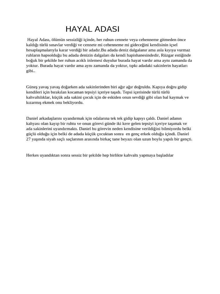 Hayal Adasi Bölüm 1 | PDF