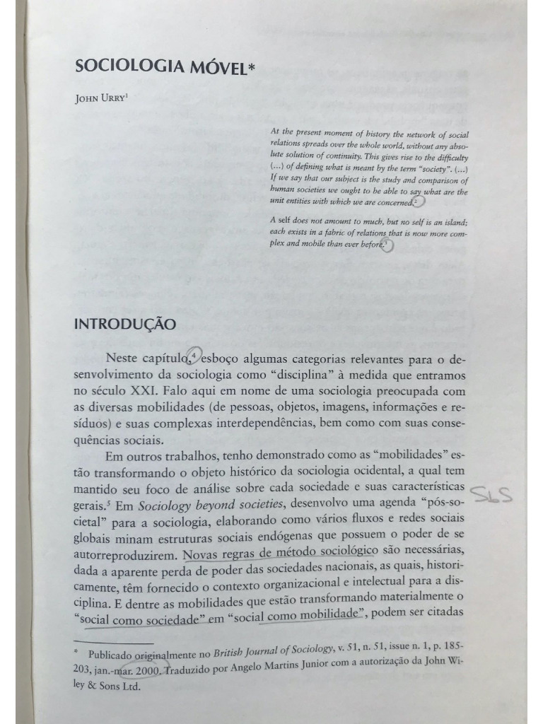 Urry - Sociologia móvel | PDF