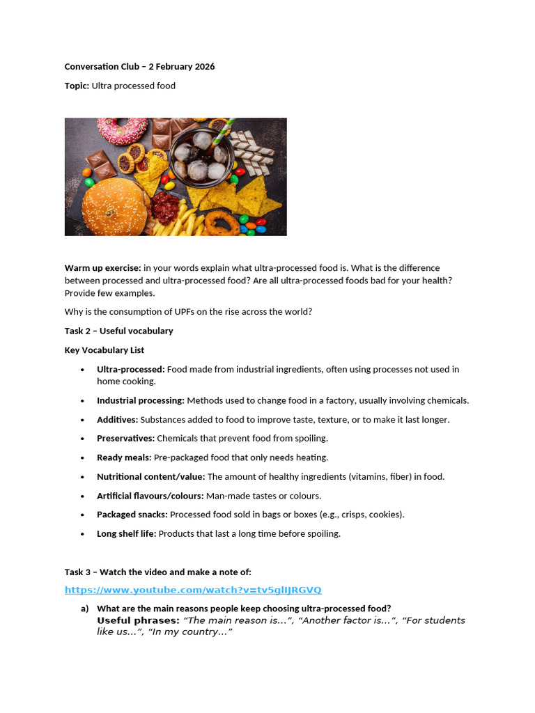 Conversation Club 02.02.2026 Student Version | PDF