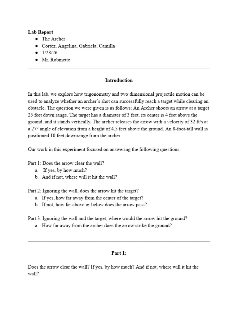 The Archer Lab Report (1) | PDF | Elementary Mathematics | Triangle ...