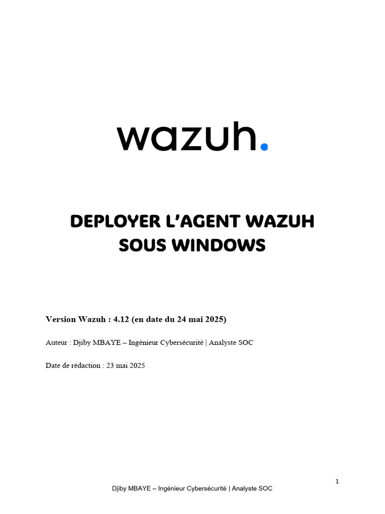 Deployer Agent Wazuh Sous Windows 1759766701 | PDF | Microsoft Windows ...