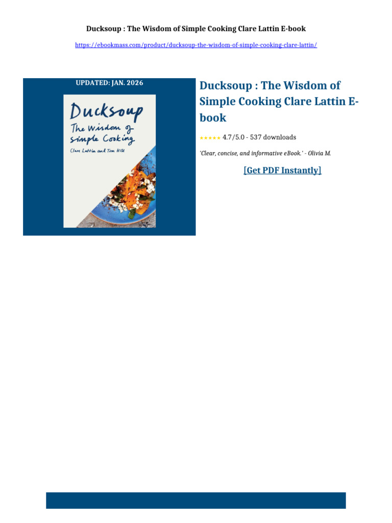 Ducksoup : The Wisdom of Simple Cooking Clare Lattin ebook universal ...