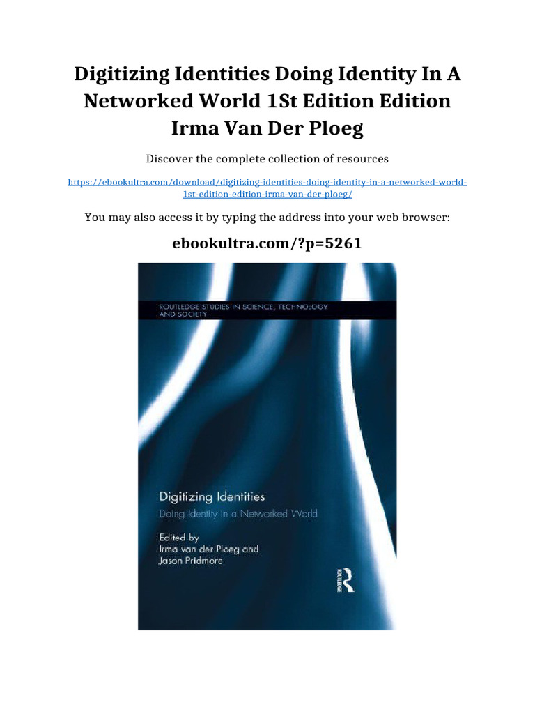 Digitizing Identities Doing Identity in a Networked World 1st Edition ...