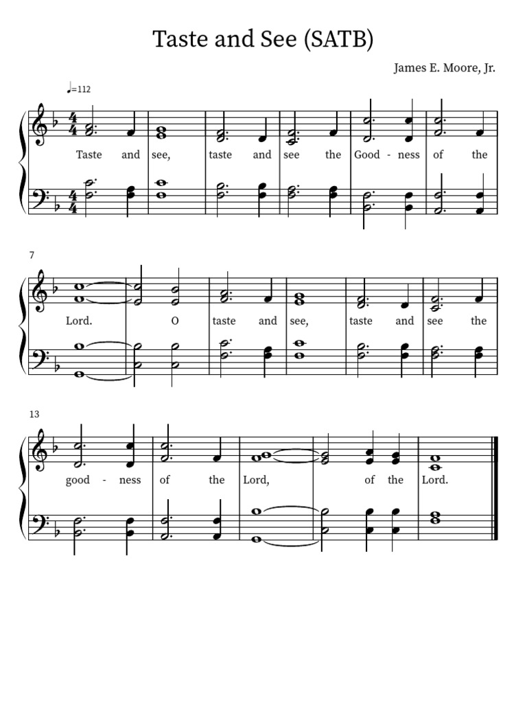 Taste and See SATB | PDF