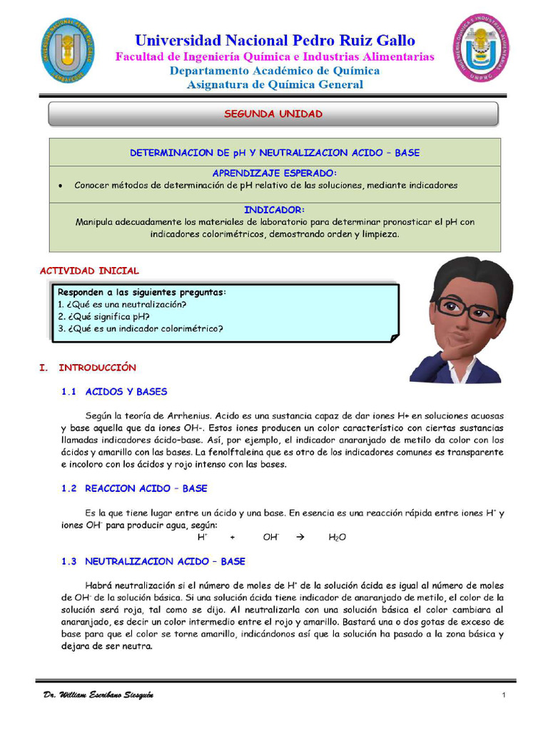 8 Determinación de PH y Neutralización Ácido-Base | PDF